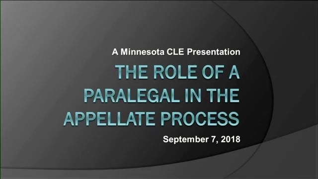 On Demand: Paralegal Series - The Role of a Paralegal in the Appellate ...