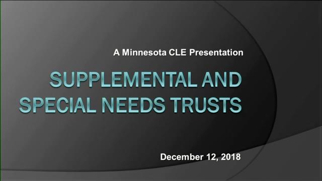 On Demand: Supplemental and Special Needs Trusts